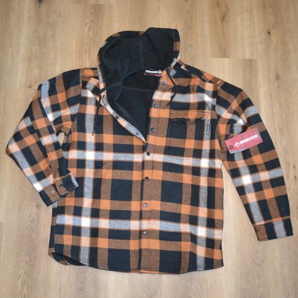 Wolverine | Shirts | New Mens Wolverine Flannel Hoodie Jacket Shirt ...